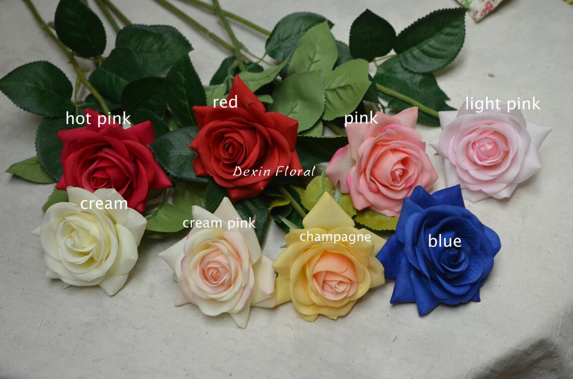 17 Real Touch Fake Latex Roses Multi Colors DIY - Etsy