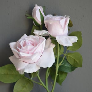 29.5" Real Touch Artificial Light Pink Rose, Baby Pink/pale Pink, Luxry ...