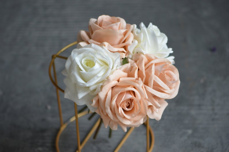 5 Stems Real Touch Rose Bundle, Rose Arrangement, Small Table ...