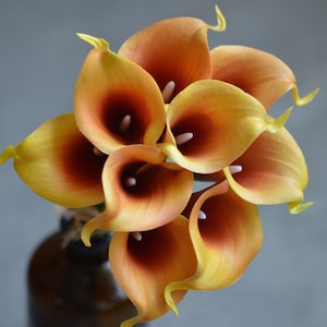 Autumn Burnt Orange Calla Lilies, Rust Orange Real Touch Calla Lilies ...