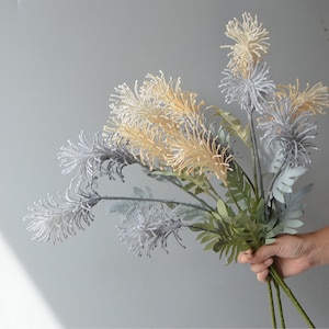 Gray Vintage Wildflowers Fillers, Beige Artificial Wildflowers, Unique ...