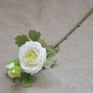 Cream White Ranunculus, Real Touch Silk Ranunculus DIY Wedding Flowers ...