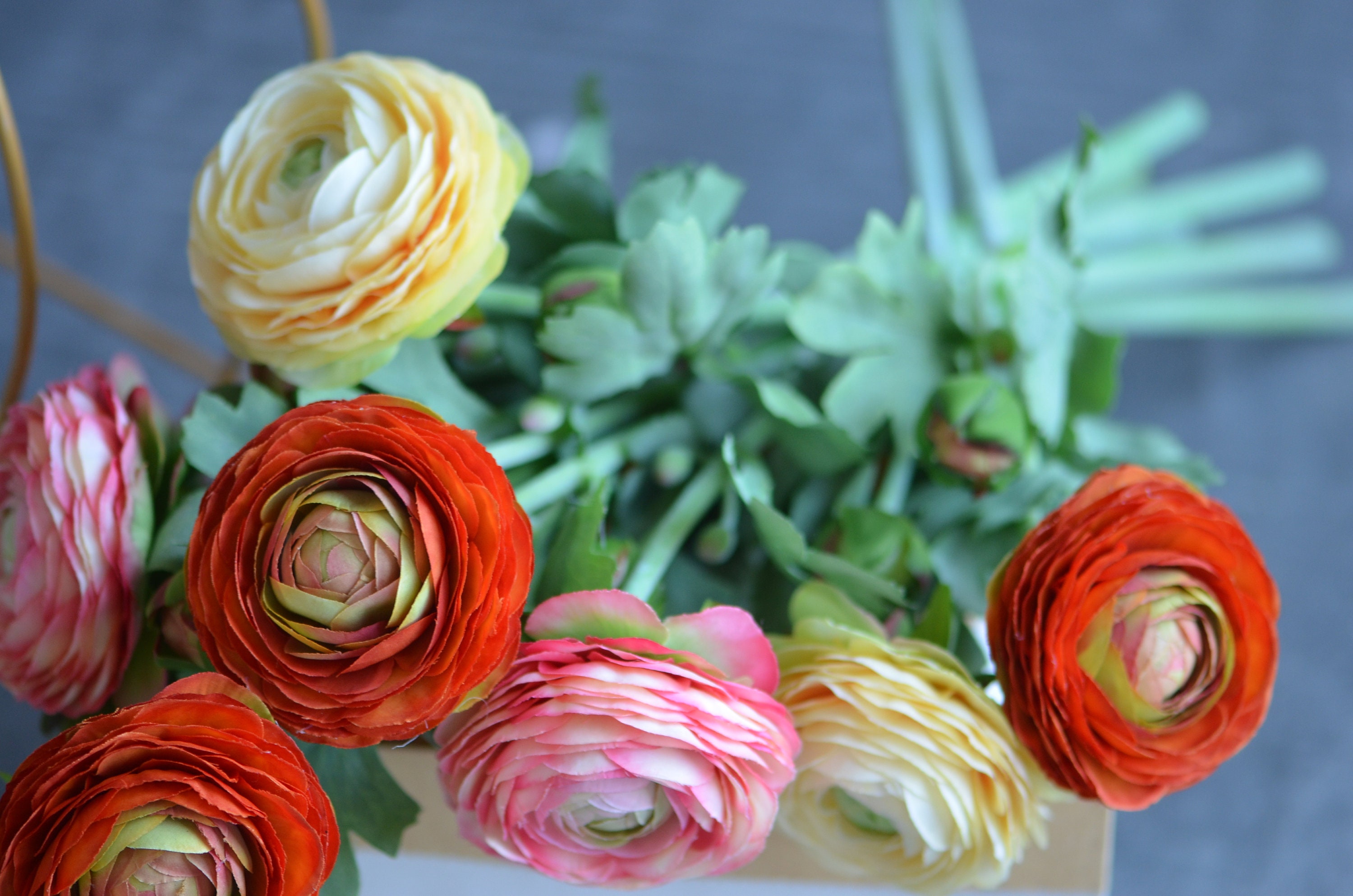 19 Artificial Ranunculus Soft Ranunculus Orange Pink - Etsy