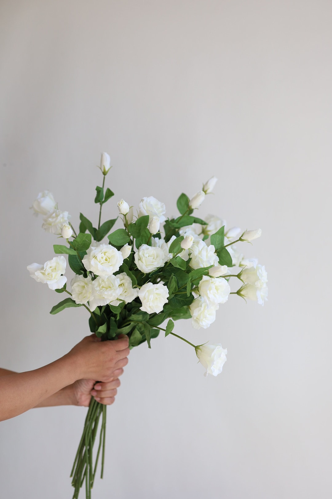 27.5" Faux Real Touch Lisianthus Eustoma Blossom Branch-cream, DIY ...