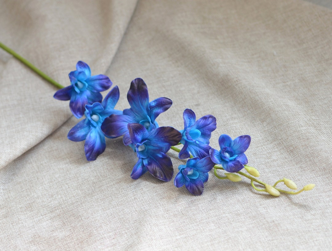 Dark Turquoise Purple Orchids Real Touch Thailand Orchids DIY ...