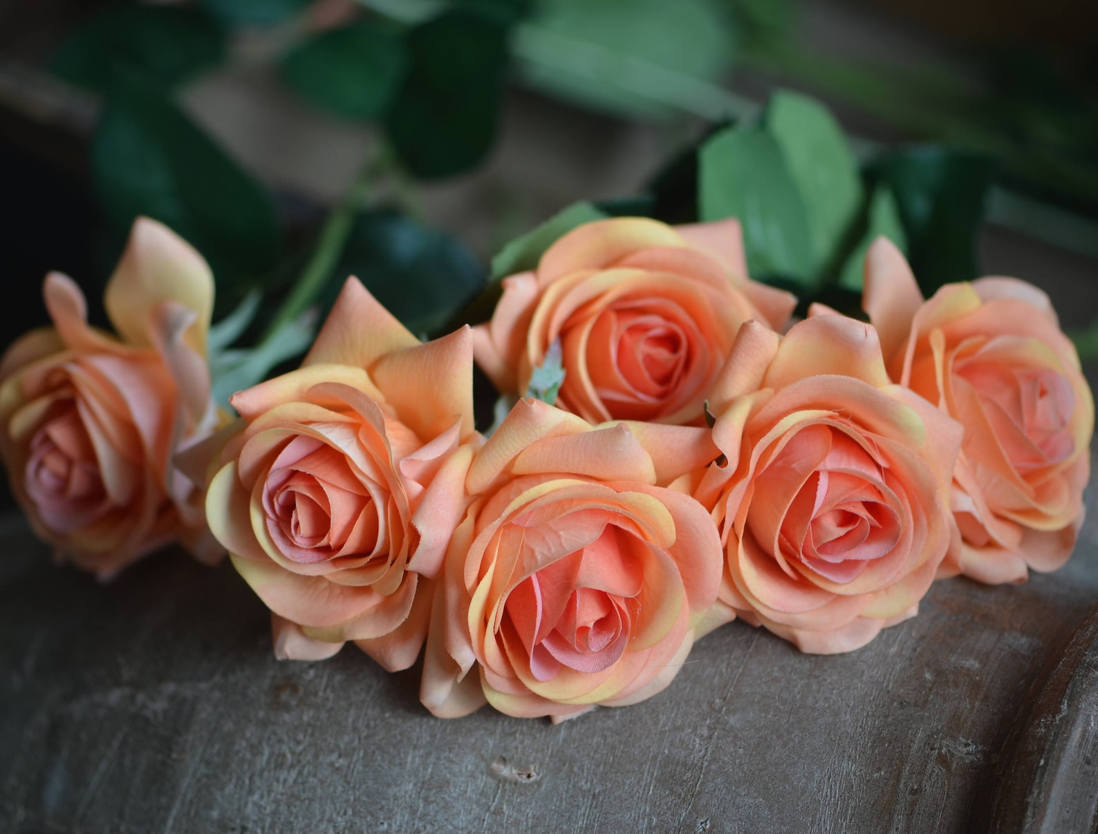 Orange Real Touch Silk Roses DIY Wedding Bouquets Silk Bridal | Etsy