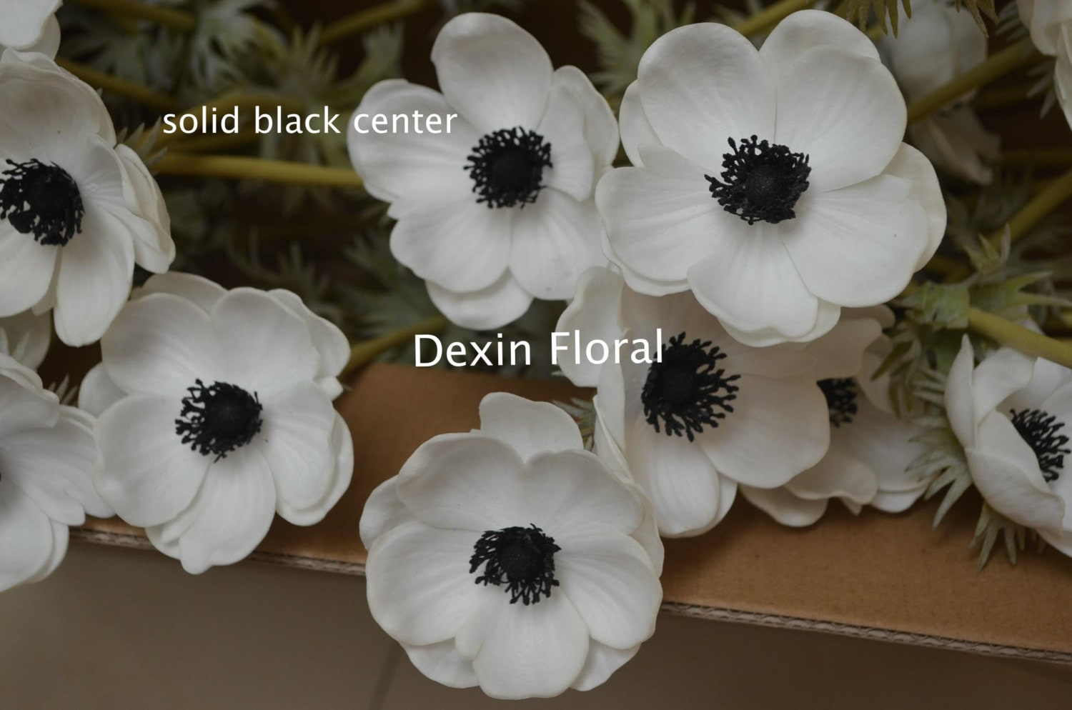 White Anemones Natural Real Touch Flowers Single Stem DIY Silk | Etsy