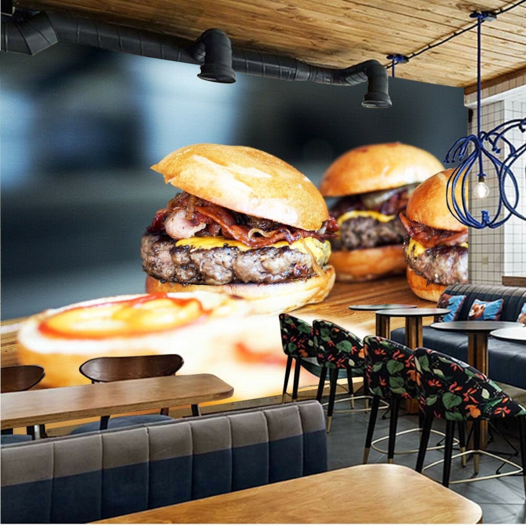 Foods Drinks Burgers Kitchen Restaurant Wallpaper Photo Mural Home ...