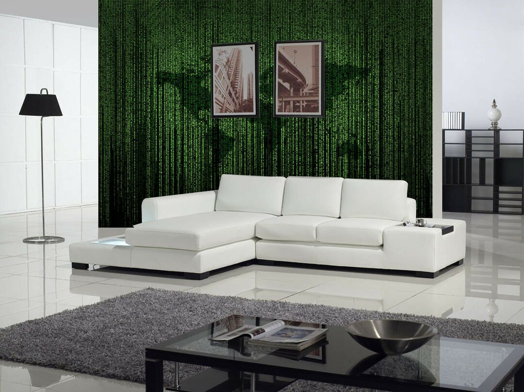 Matrix Code World Map Photo Wallpaper Wall Mural Home Bedroom ...