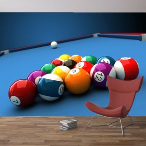Snooker Billiard Pool Table Cue Sport Wall Mural Photo Wallpaper Home ...