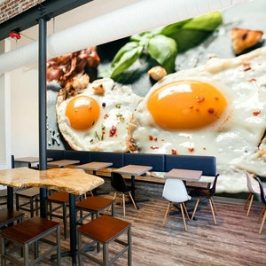 Eggs Herbs Spice Grill Food Wallpaper Mural Photo Restaurant Kitchen ...