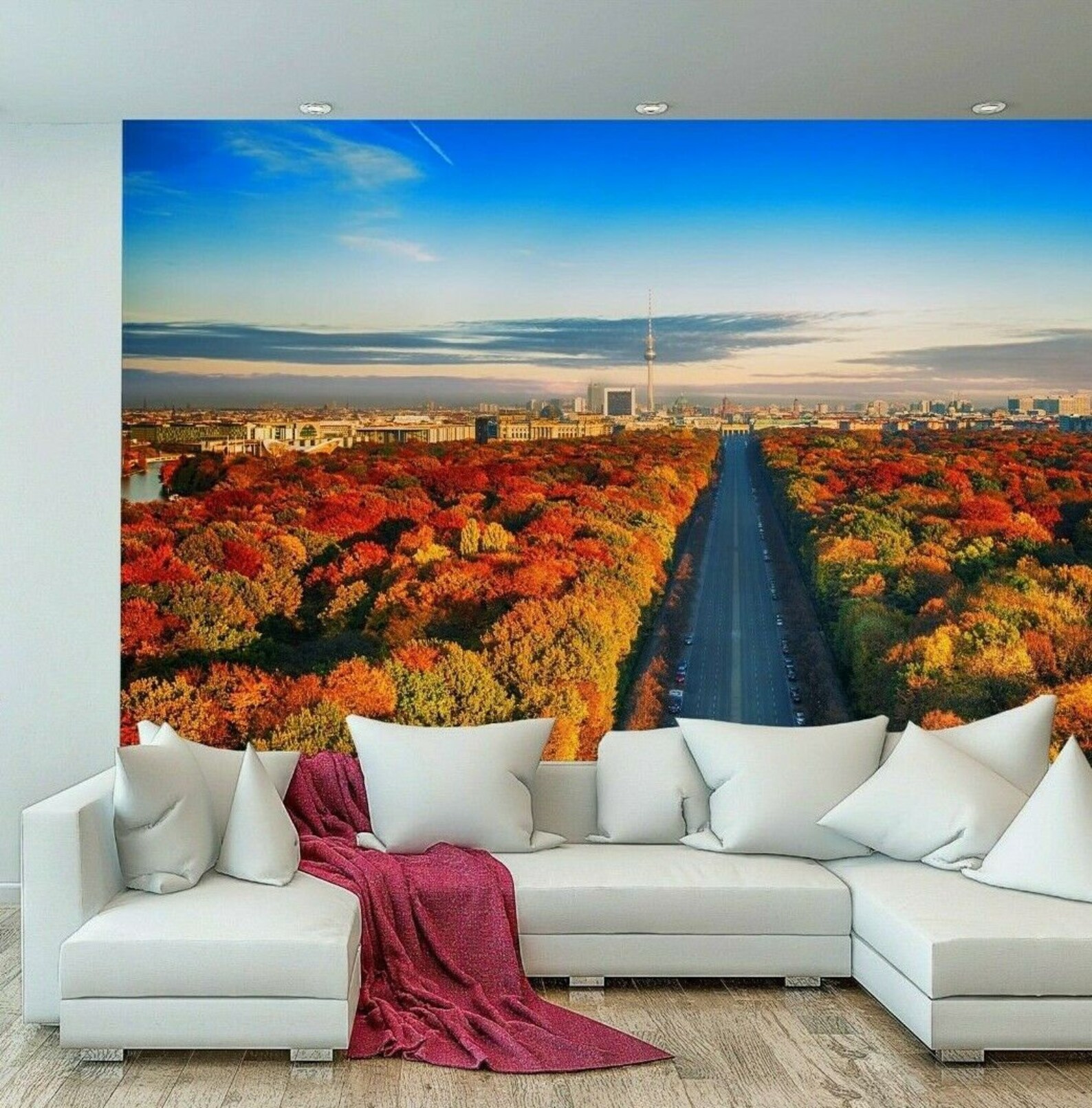 Tree Road Path Nature Park Way Autumn Wallpaper Mural Photo - Etsy