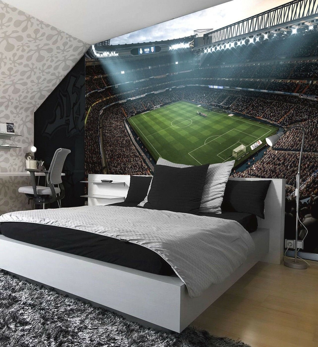 Football Stadium Pitch Sports Wall Mural Photo Wallpaper Kids Bedroom ...