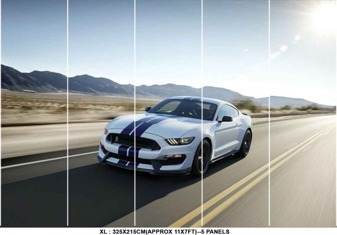 Super Sports Car Ford Mustang Wallpaper Mural Photo Kids - Etsy