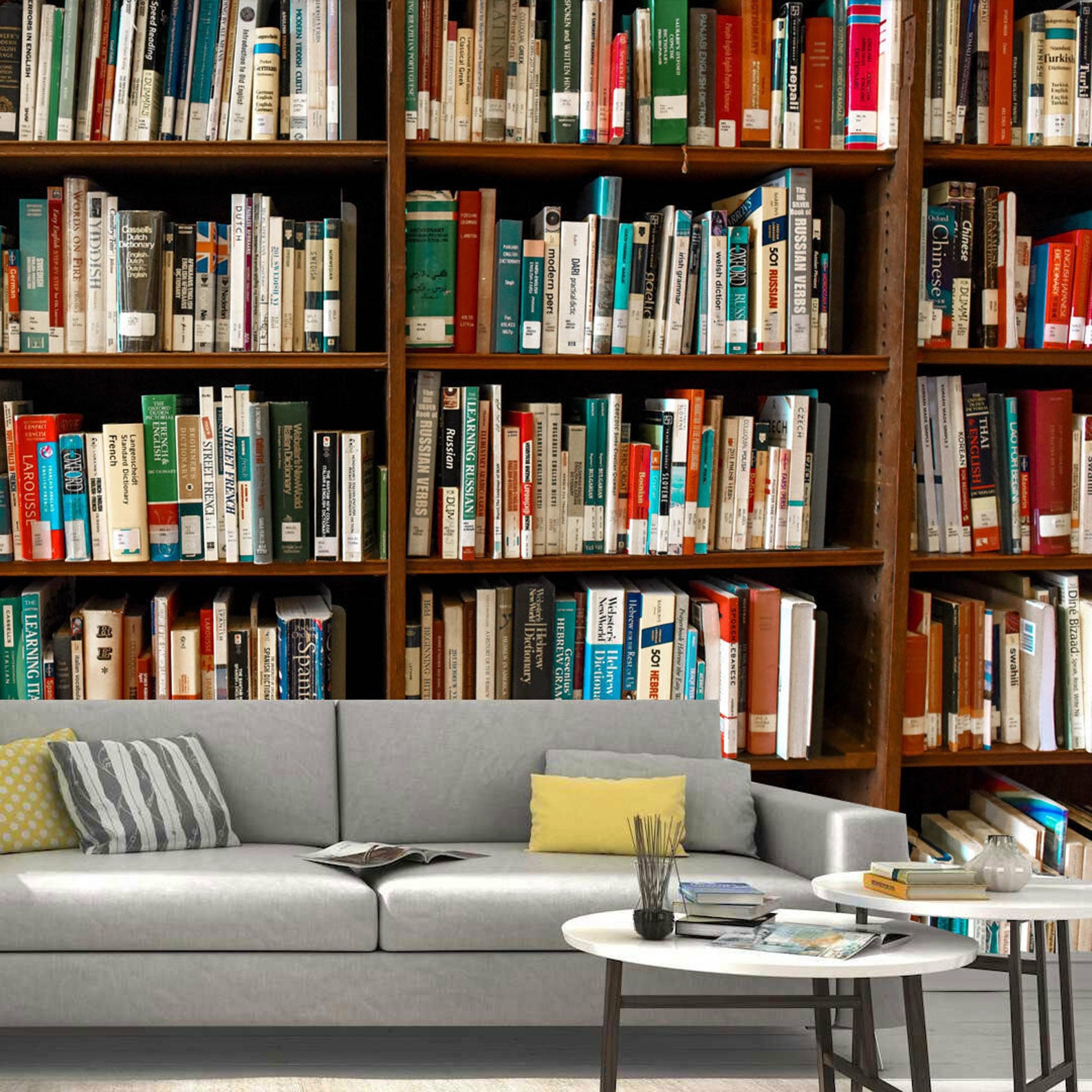 Bookcase Library Book Shelve Wallpaper Mural Photo Home Poster - Etsy UK