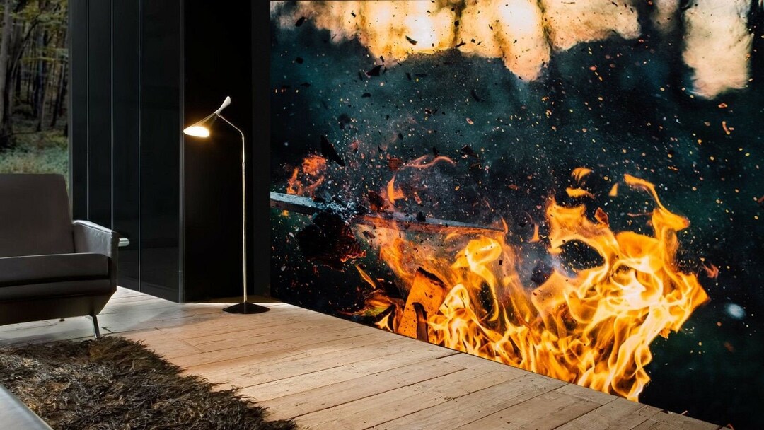 Fire Ember Flames Blaze Explosion Photo Wallpaper Mural Room Poster ...