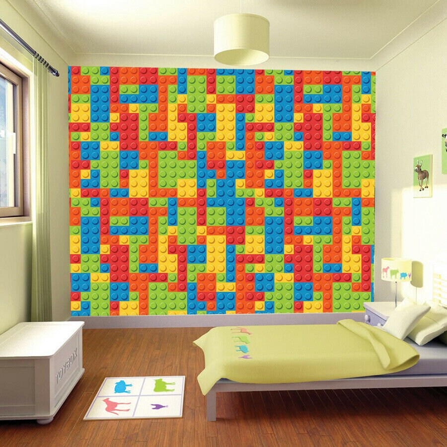 Building Block Background Wallpaper Wall Mural Photo Children Kids ...