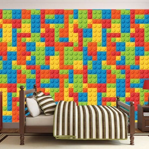 Building Block Background Wallpaper Wall Mural Photo Children Kids ...