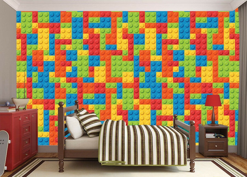 Building Block Background Wallpaper Wall Mural Photo Children Kids ...