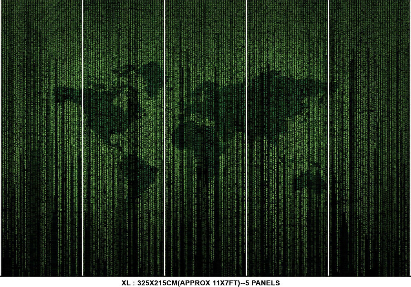 Matrix Code World Map Photo Wallpaper Wall Mural Home Bedroom - Etsy