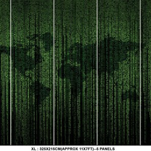 Matrix Code World Map Photo Wallpaper Wall Mural Home Bedroom ...