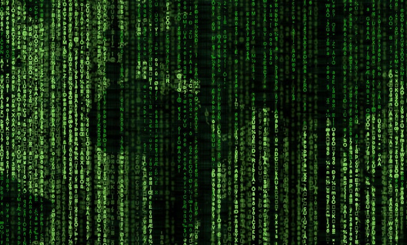 Matrix Code World Map Photo Wallpaper Wall Mural Home Bedroom - Etsy