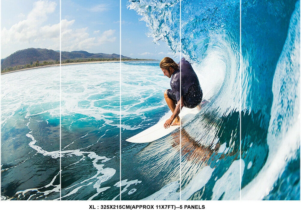 Beach Surfing Sea Wallpaper Wall Mural Wave Ocean Sky Photo Summer ...