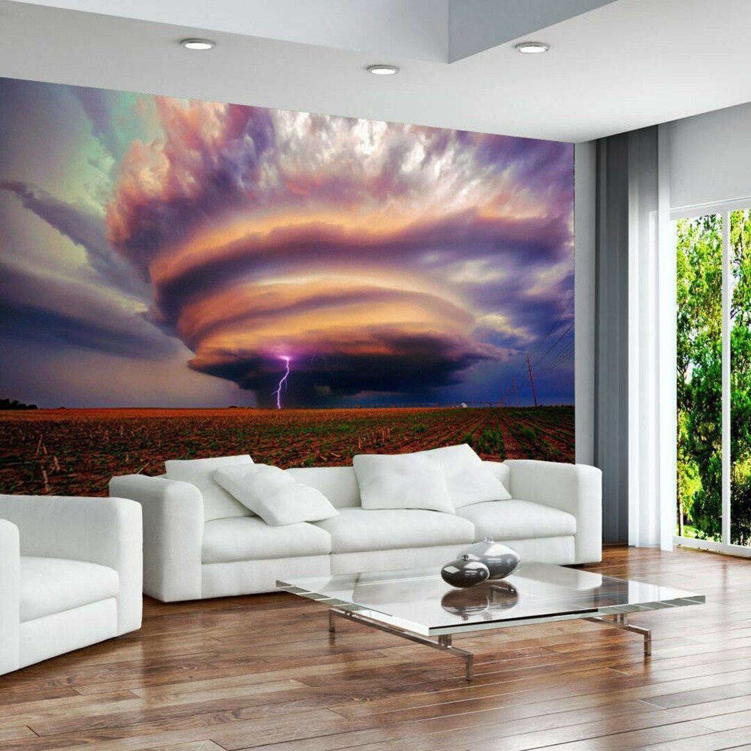 Lightning Tornado Sky Clouds Storm Photo Wallpaper Murals Home ...