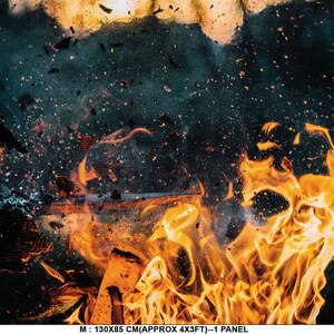 Fire Ember Flames Blaze Explosion Photo Wallpaper Mural Room Poster ...