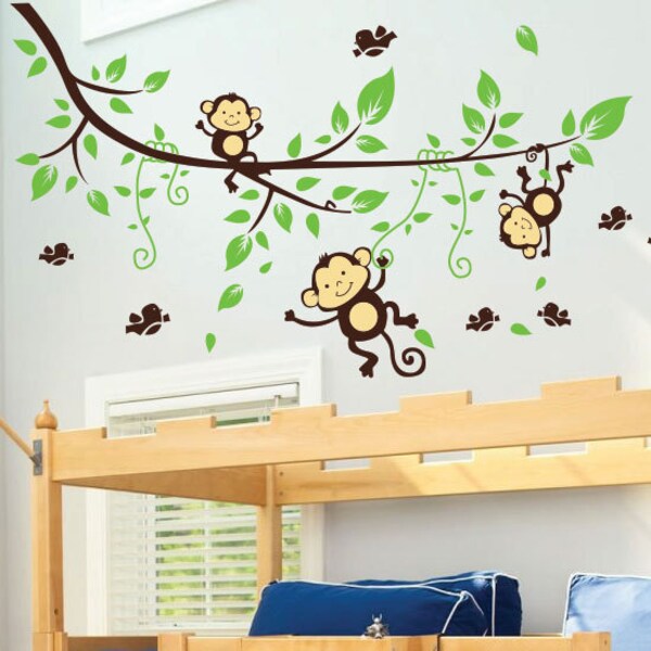 Monkey Wall Decal - Etsy