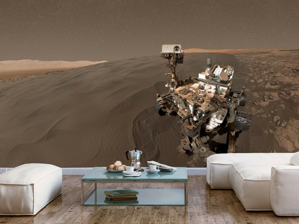 Space Stars Mars Curiosity Rover Wallpaper Mural Photo Bedroom Home ...