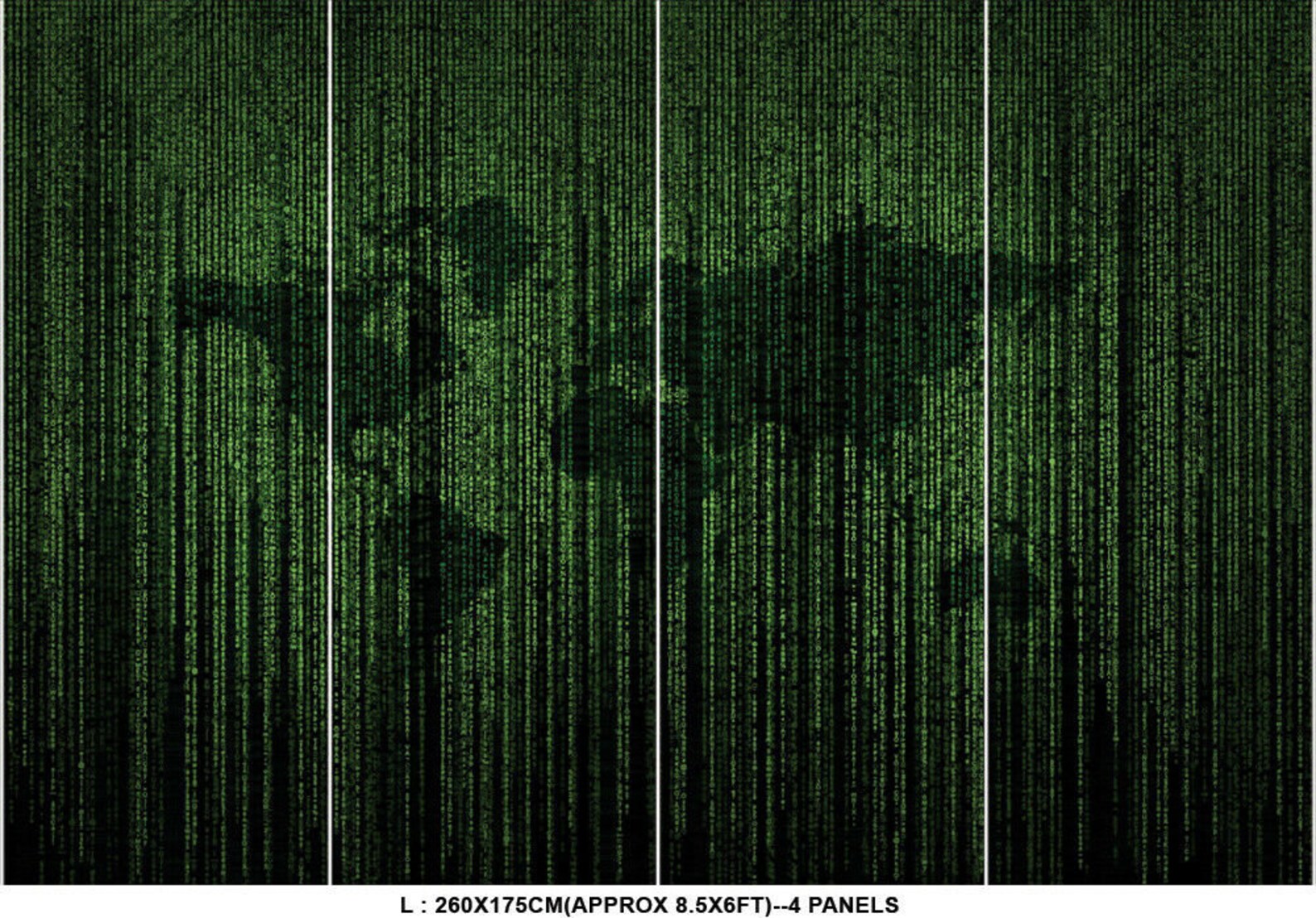 Matrix Code World Map Photo Wallpaper Wall Mural Home Bedroom - Etsy México