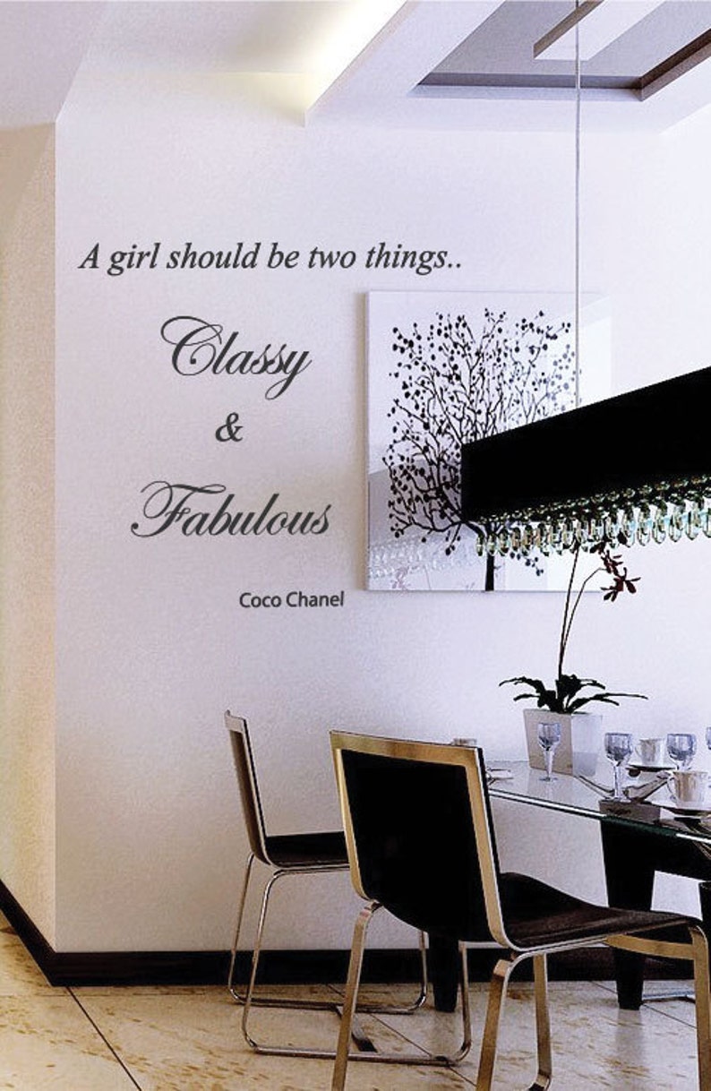 Coco Chanel Classy and Fabulous Fashion Art Wall Stickers | Etsy