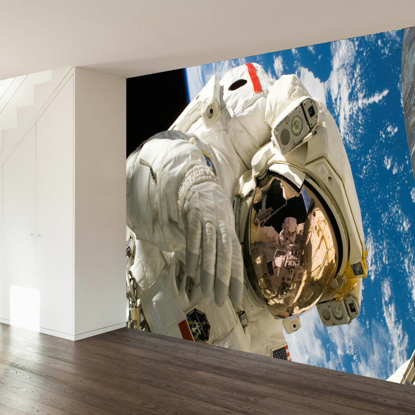 Stars Astronaut Space NASA Planet Earth Wallpaper Mural Photo Bedroom ...