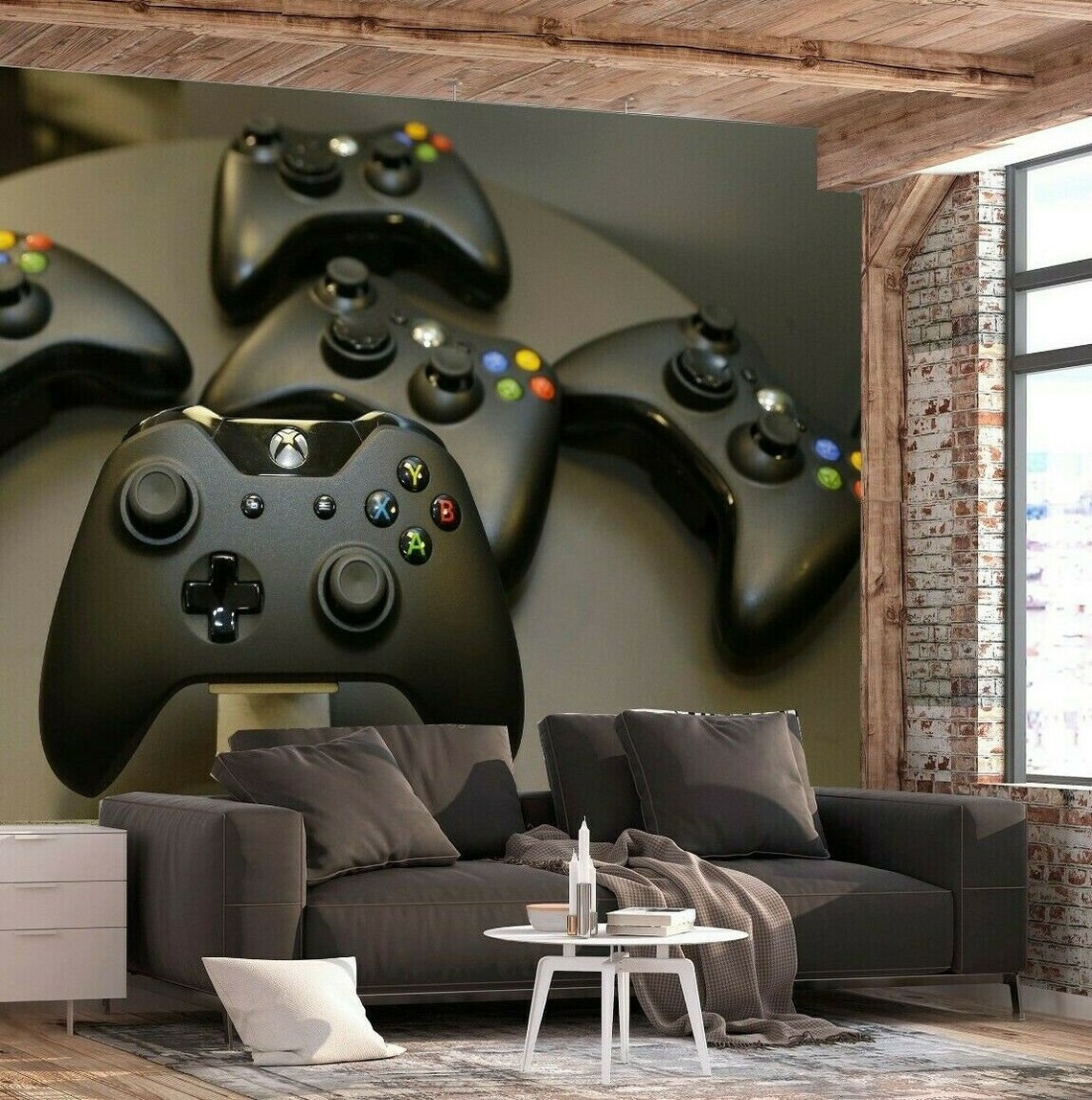 Game Console Joystick Kids Room Game Wallpaper Mural Photo - Etsy