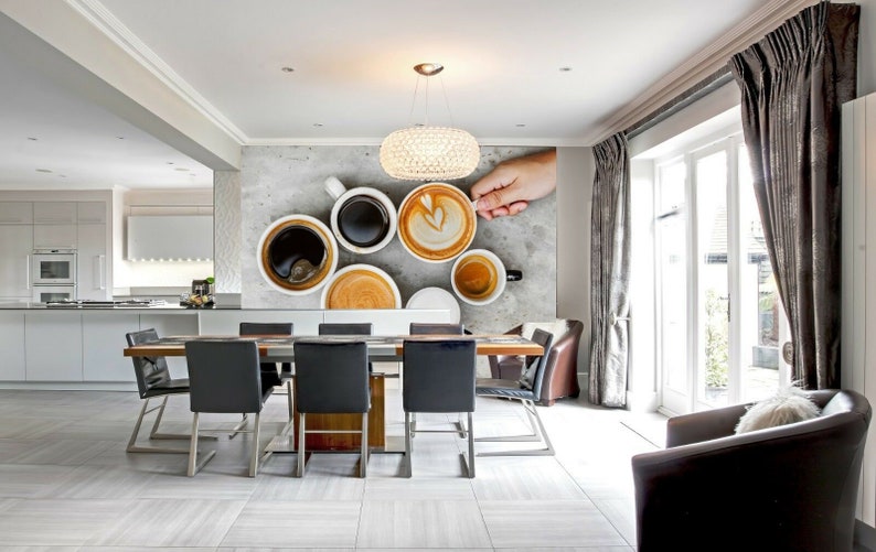 Coffee Food Drink Wallpaper Mural Photo Restaurant Kitchen | Etsy