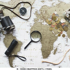 Travel Tour Vintage World Map Wallpaper Mural Photo Kids Room Poster ...