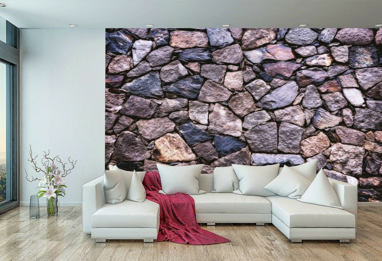 Stone Rock Bricks Wall Wallpaper Mural Photo Background Home - Etsy UK