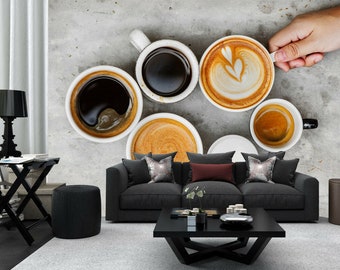 Coffee Kitchen Wallpaper - Etsy