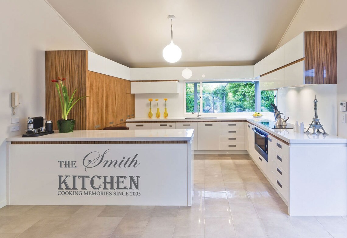 Personalized Kitchen Name Art Wall Sticker Quotes Wall - Etsy