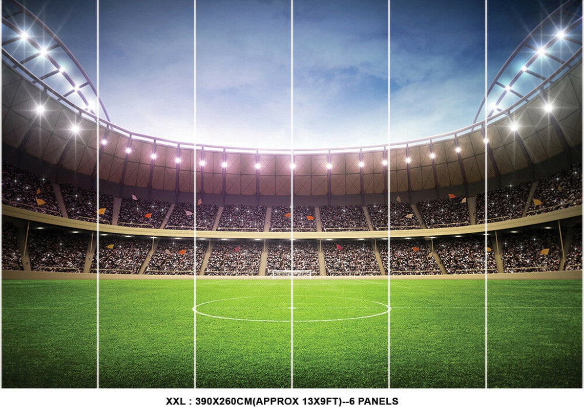 Football Stadium Pitch Sports Wall Mural Photo Wallpaper Kids Bedroom ...