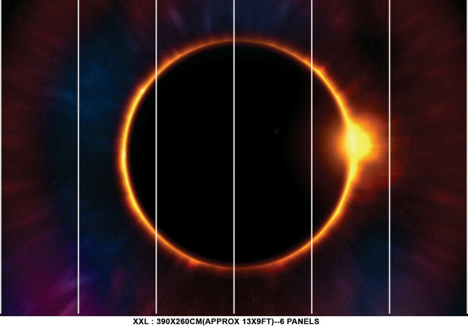 Space Sun Moon Eclipse Stars Planets Wallpaper Mural Photo Home Poster ...