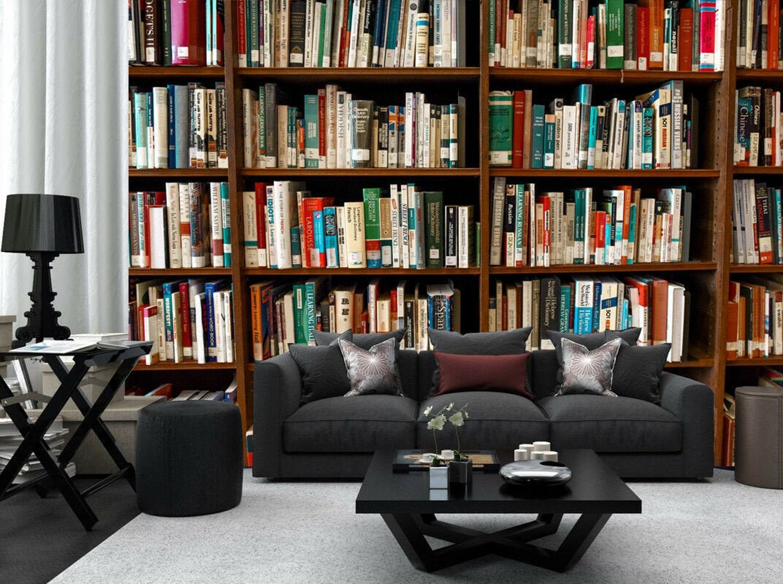 Bookcase Library Book Shelve Wallpaper Mural Photo Home Poster - Etsy UK