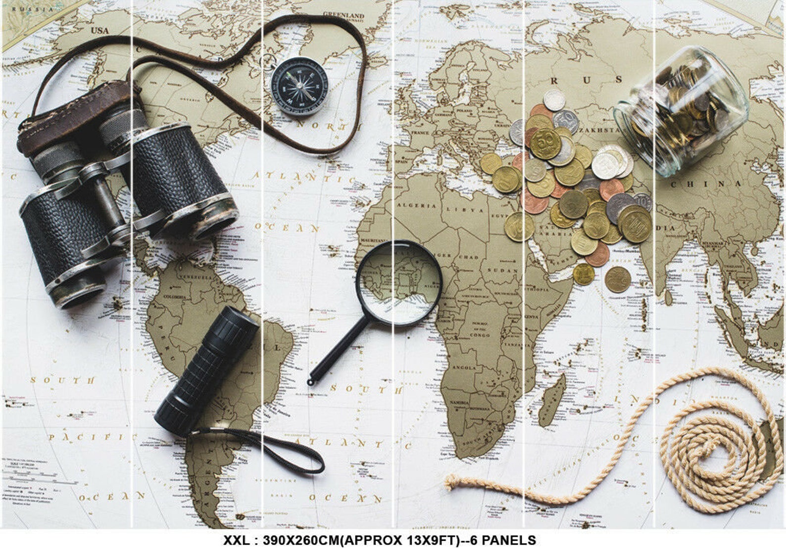 Travel Tour Vintage World Map Wallpaper Mural Photo Kids Room - Etsy