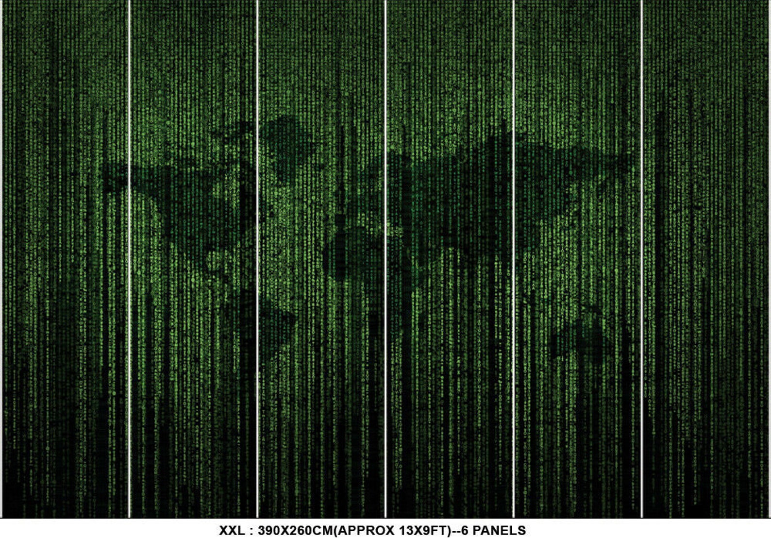 Matrix Code World Map Photo Wallpaper Wall Mural Home Bedroom - Etsy