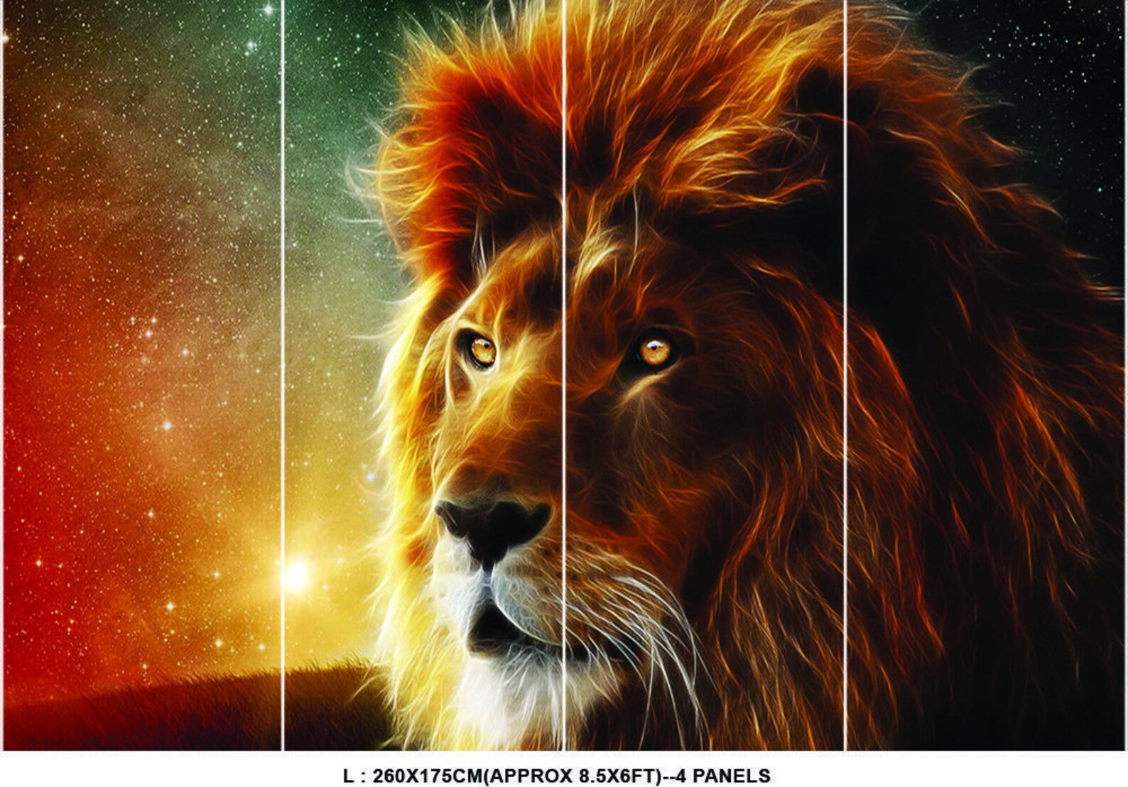 Lion Sky Star Animal Wallpaper Mural Photo Wall Home Children | Etsy