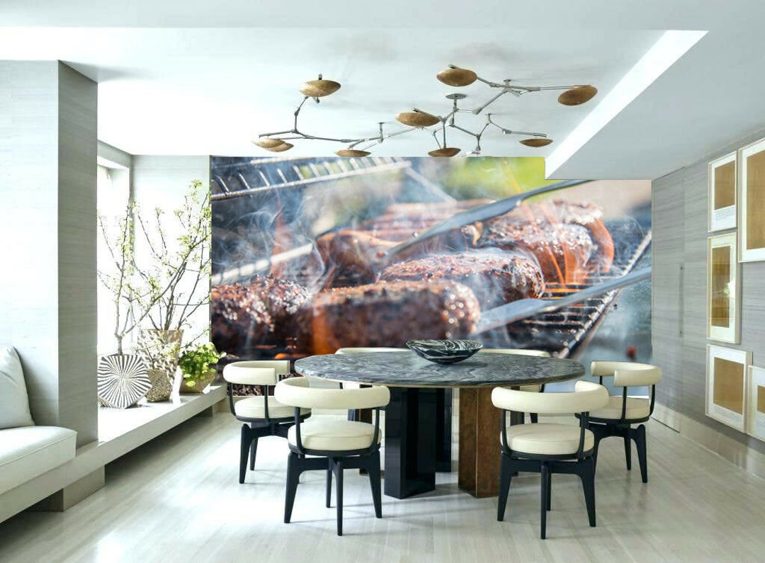 Barbecue Foods Drinks Burgers Wallpaper Mural Photo Kitchen Restaurant ...