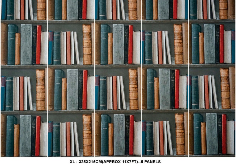 Bookcase Library Book Shelve Wallpaper Mural Photo Home Poster - Etsy