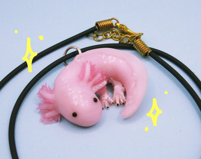 Axolotl Necklace / Axolotl Pendant / Polymer Clay Jewellery - Etsy