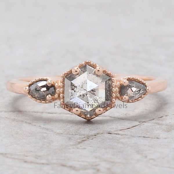 Hexagon Engagement Ring - Etsy